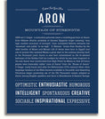 Aron Personalized Name Meaning Art Prints – Name Stories