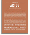 Artus | Name Art Print – Name Stories