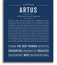 Artus Personalized Name Meaning Art Prints – Name Stories