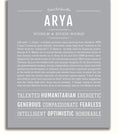 Arya | Name Art Print – Name Stories