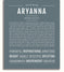 Aryanna Personalized Name Meaning Art Prints – Name Stories