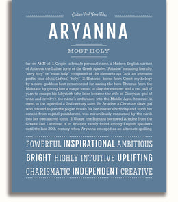 Aryanna | Name Art Print – Name Stories