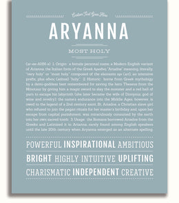 Aryanna | Name Art Print – Name Stories