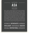 Asa Personalized Name Meaning Art Prints – Name Stories