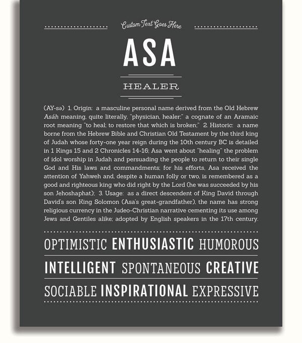 Asa | Name Art Print - Personalized Custom Gifts – Name Stories