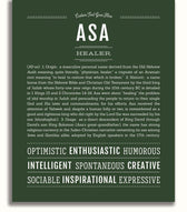 Asa Personalized Name Meaning Art Prints – Name Stories