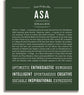Asa Personalized Name Meaning Art Prints – Name Stories