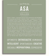 Asa Personalized Name Meaning Art Prints – Name Stories
