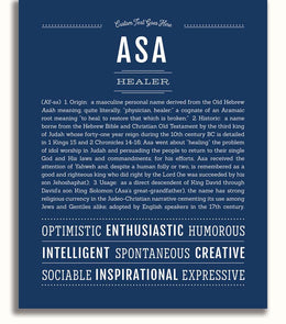 Asa Personalized Name Meaning Art Prints – Name Stories