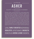 Asher Personalized Name Meaning Art Prints – Name Stories