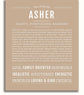 Asher Personalized Name Meaning Art Prints – Name Stories