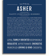 Asher Personalized Name Meaning Art Prints – Name Stories