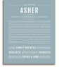 Asher Personalized Name Meaning Art Prints – Name Stories