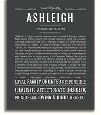 Ashleigh | Name Art Print – Name Stories