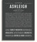 Ashleigh Personalized Name Meaning Art Prints – Name Stories