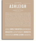 Ashleigh | Name Art Print – Name Stories