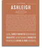 Ashleigh Personalized Name Meaning Art Prints – Name Stories