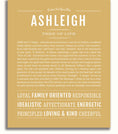 Ashleigh | Name Art Print – Name Stories