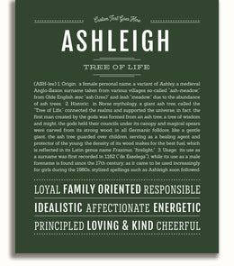 Ashleigh | Name Art Print – Name Stories