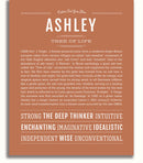 Ashley Personalized Name Meaning Art Prints – Name Stories