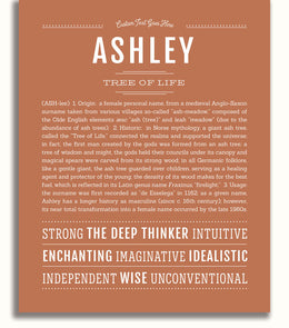 Ashley Personalized Name Meaning Art Prints – Name Stories