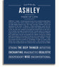 Ashley Personalized Name Meaning Art Prints – Name Stories
