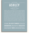 Ashley Personalized Name Meaning Art Prints – Name Stories