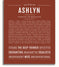 Ashlyn Personalized Name Meaning Art Prints – Name Stories
