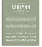 Ashlynn Personalized Name Meaning Art Prints – Name Stories