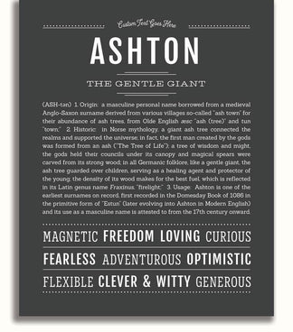 Ashton (male) | Name Art Print – Name Stories