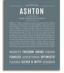 Ashton (male) | Name Art Print – Name Stories