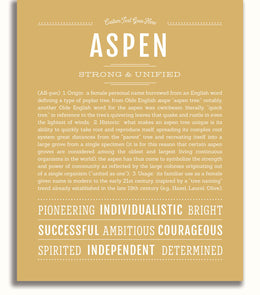 Aspen (female) | Name Art Print – Name Stories