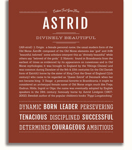 Astrid Personalized Name Meaning Art Prints – Name Stories