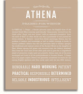 Athena Personalized Name Meaning Art Prints – Name Stories