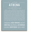 Athena Personalized Name Meaning Art Prints – Name Stories