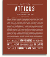 Atticus Personalized Name Meaning Art Prints – Name Stories