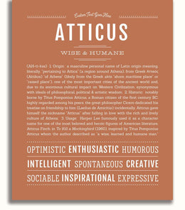 Atticus | Name Art Print – Name Stories