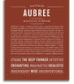 Aubree | Name Art Print – Name Stories