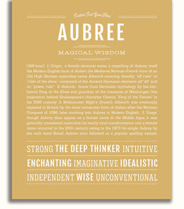 Aubree | Name Art Print – Name Stories