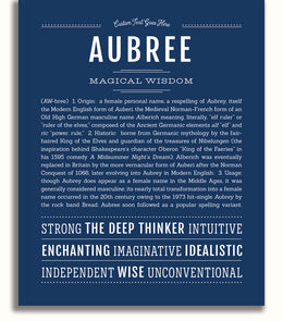 Aubree | Name Art Print – Name Stories