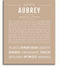 Aubrey (female) | Name Art Print – Name Stories