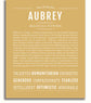 Aubrey Personalized Name Meaning Art Prints – Name Stories