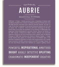 Aubrie | Name Art Print - Personalized Custom Gifts – Name Stories