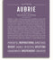 Aubrie Personalized Name Meaning Art Prints – Name Stories