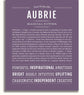 Aubrie | Name Art Print - Personalized Custom Gifts – Name Stories