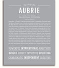 Aubrie | Name Art Print – Name Stories