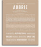 Aubrie | Name Art Print – Name Stories