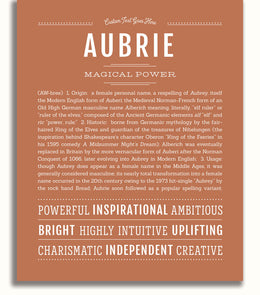 Aubrie | Name Art Print – Name Stories