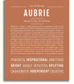 Aubrie | Name Art Print - Personalized Custom Gifts – Name Stories