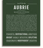 Aubrie | Name Art Print - Personalized Custom Gifts – Name Stories